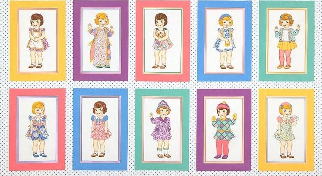 Penny and Friends Dollhouse Panel, Penny Rose Cotton Fabric Quilt Panel ...