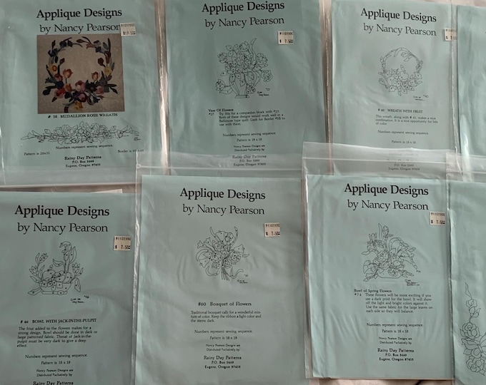 Appliqué Designs Nancy Pearson - 11 Patterns - Unused, in Original ...
