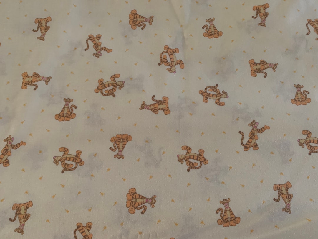 Tigger Fabric, Yellow Tigger Cotton Quilting Fabric Classic Pooh ...