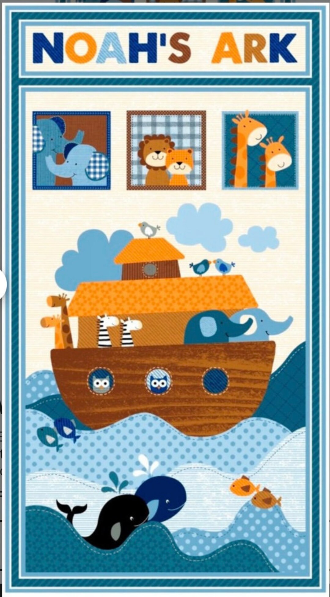 Noah’s Ark Fabric, Noah’s Ark Panel, Noahs Story Swizzle Sticks E ...