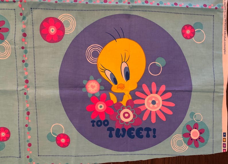 Looney Toons Fabric, Tweety Bird Licensed Panel, VIP Cranston, Tweety ...