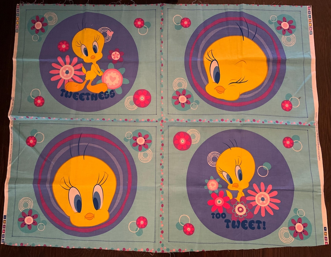 Looney Toons Fabric, Tweety Bird Licensed Panel, VIP Cranston, Tweety ...