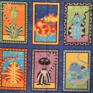 Cat Fabric Panel, Cats Meow Bella Lu Cat Panel, Cat Cotton Quilt Panel ...