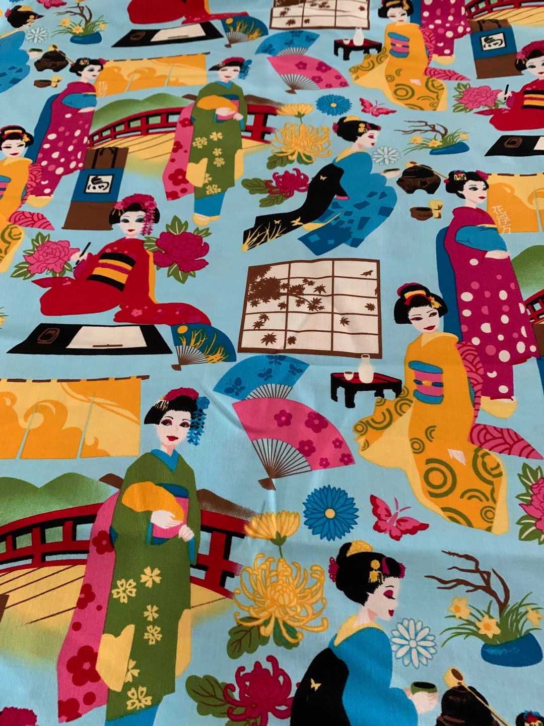 Japanese Ladies Geisha Fabric, Japan Geisha Cotton Quilting Fabric ...