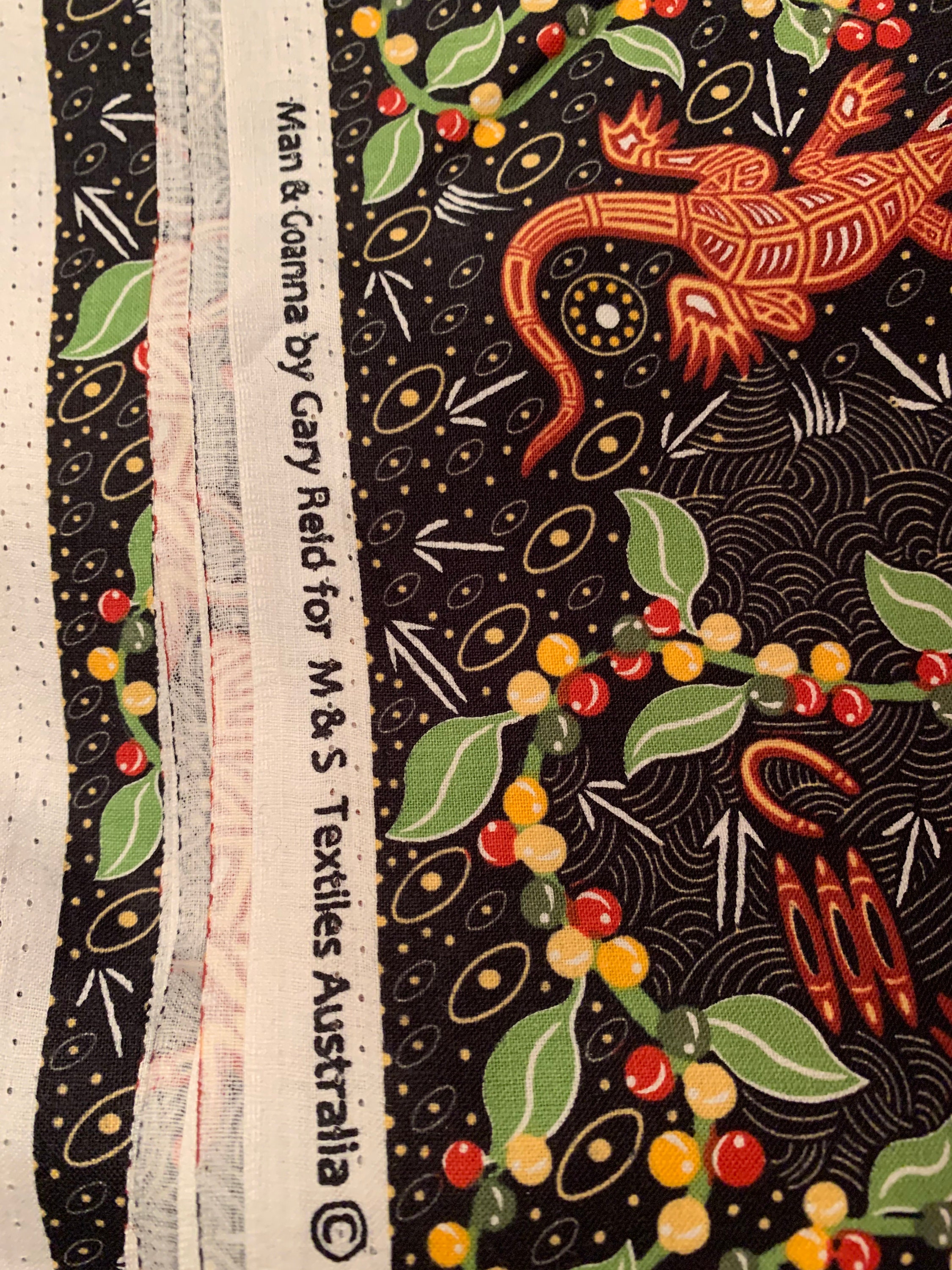 Man and Goanna Cotton Aboriginal Fabric Indigenous Native Gary - Etsy