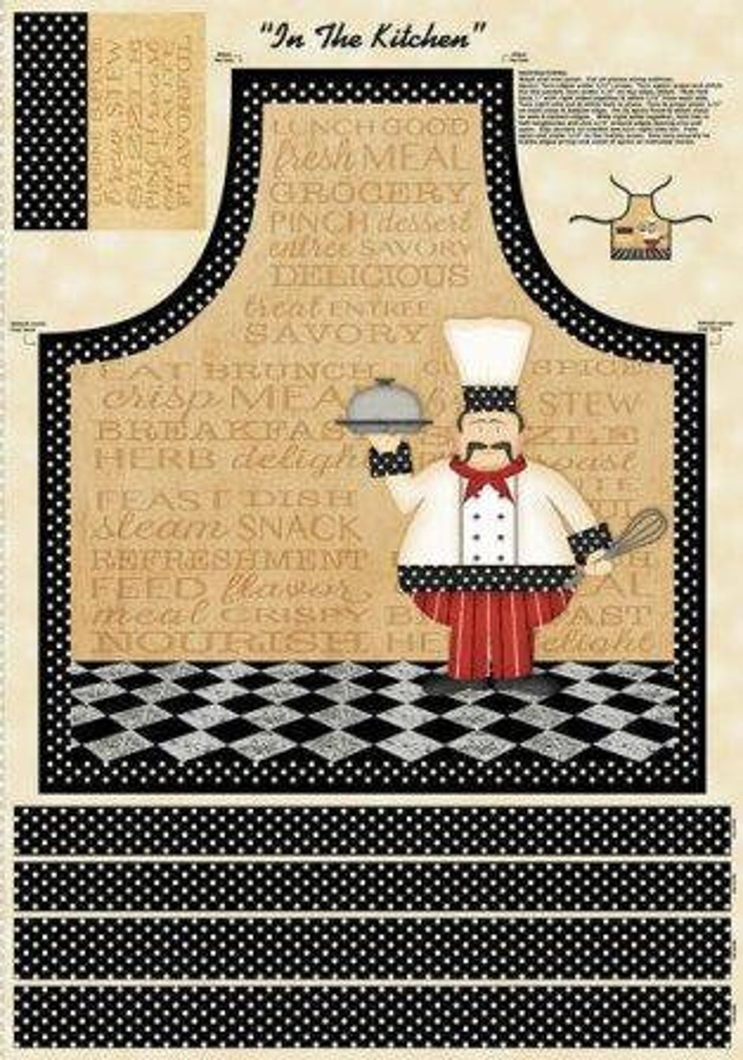 In the Kitchen, Chef Apron Panel, Jennifer Pugh , Wilmington Prints ...