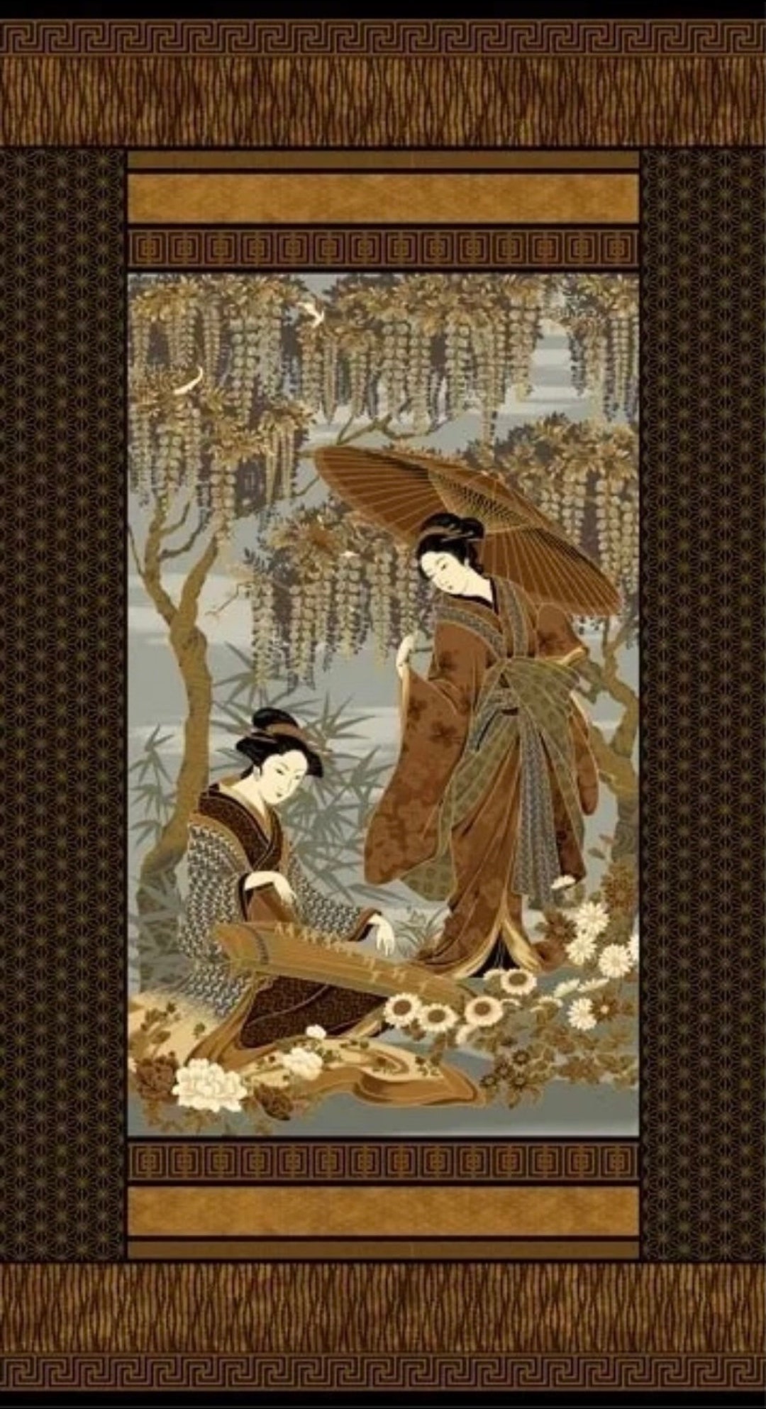 Mikado Panel Geisha Japanese Panel Mikado Panel by Deborah Edwards for ...