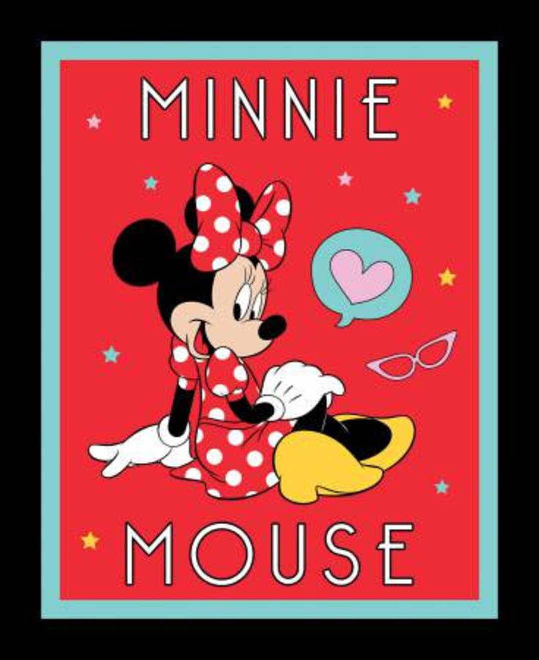 Minnie Mouse Fabric, Minnie Mouse Disney Panel Cotton Fabric, Minnie ...
