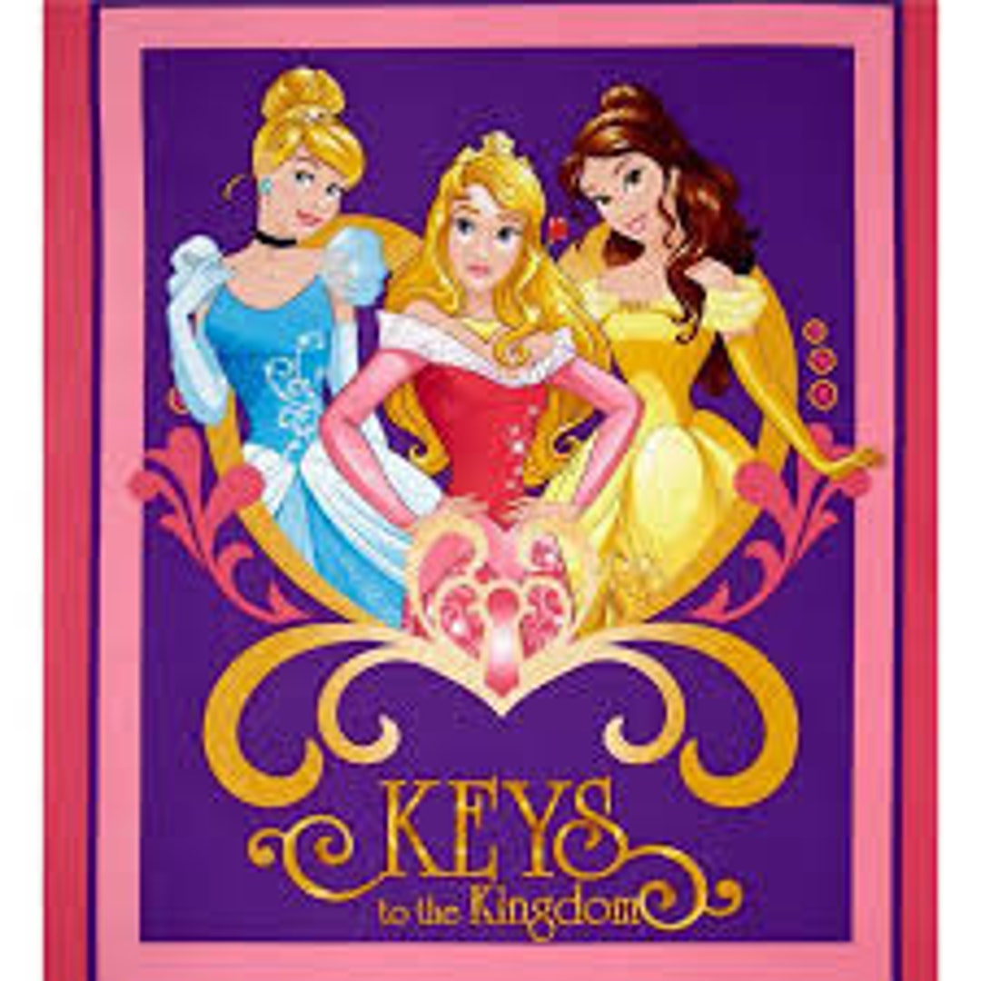 Disney Princesses Fabric, Disney Princess Panel, Cinderella Cotton ...