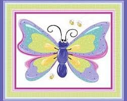 Butterfly Panel Fabric, World of Susybee Fabric Full Yard Panel, Hamil ...