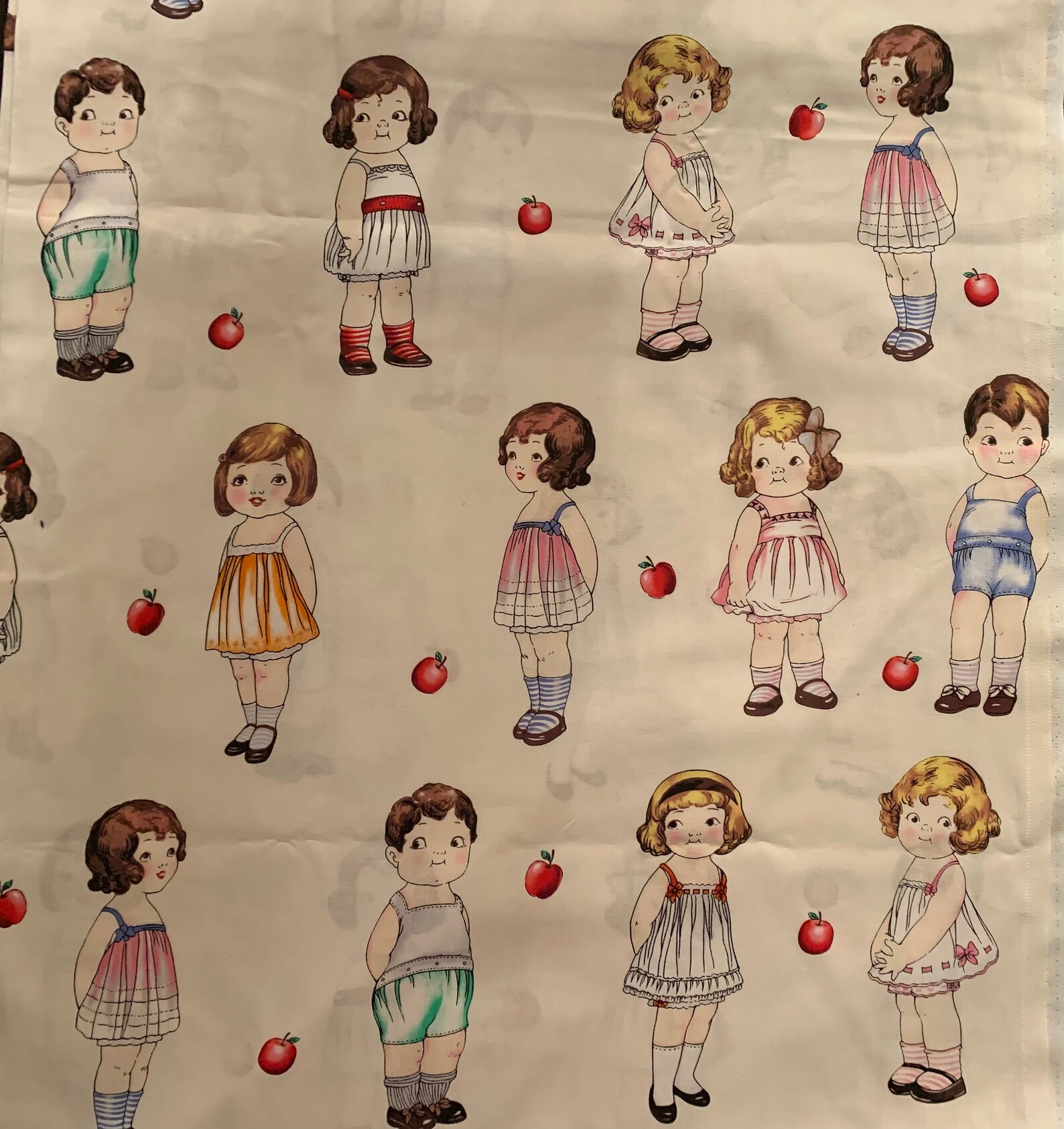 Paper dolls fabric Rare Paper dolls school house sibling arts | Etsy