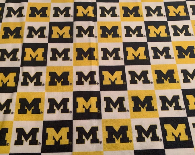 University of Michigan Fabric, Michigan Cotton Fabric Plaid Checkered ...