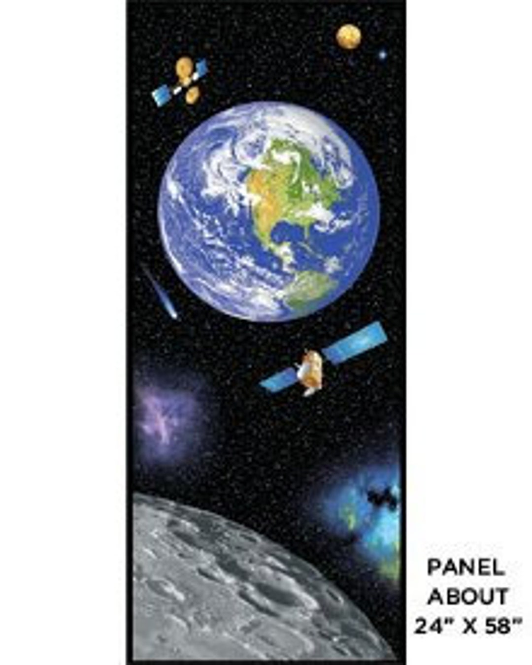 Space Earth Fabric Panel I Want My Space Benartex Cotton Space Panel ...