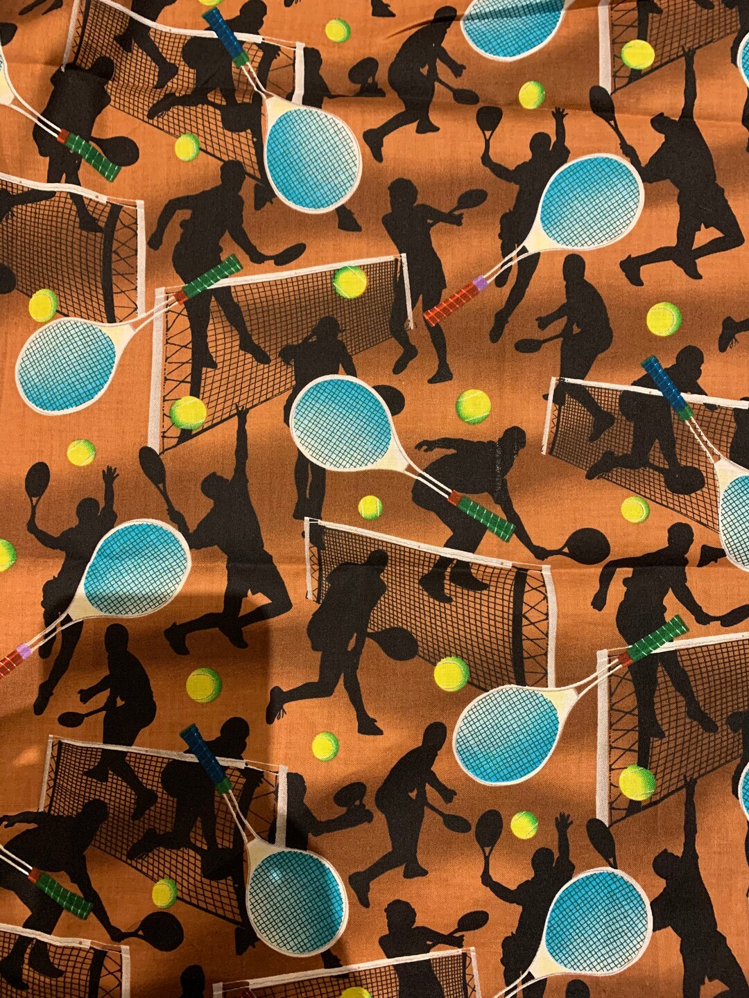 Tennis Fabric , Vintage Tennis Racket Fabric , Tennis Balls and ...