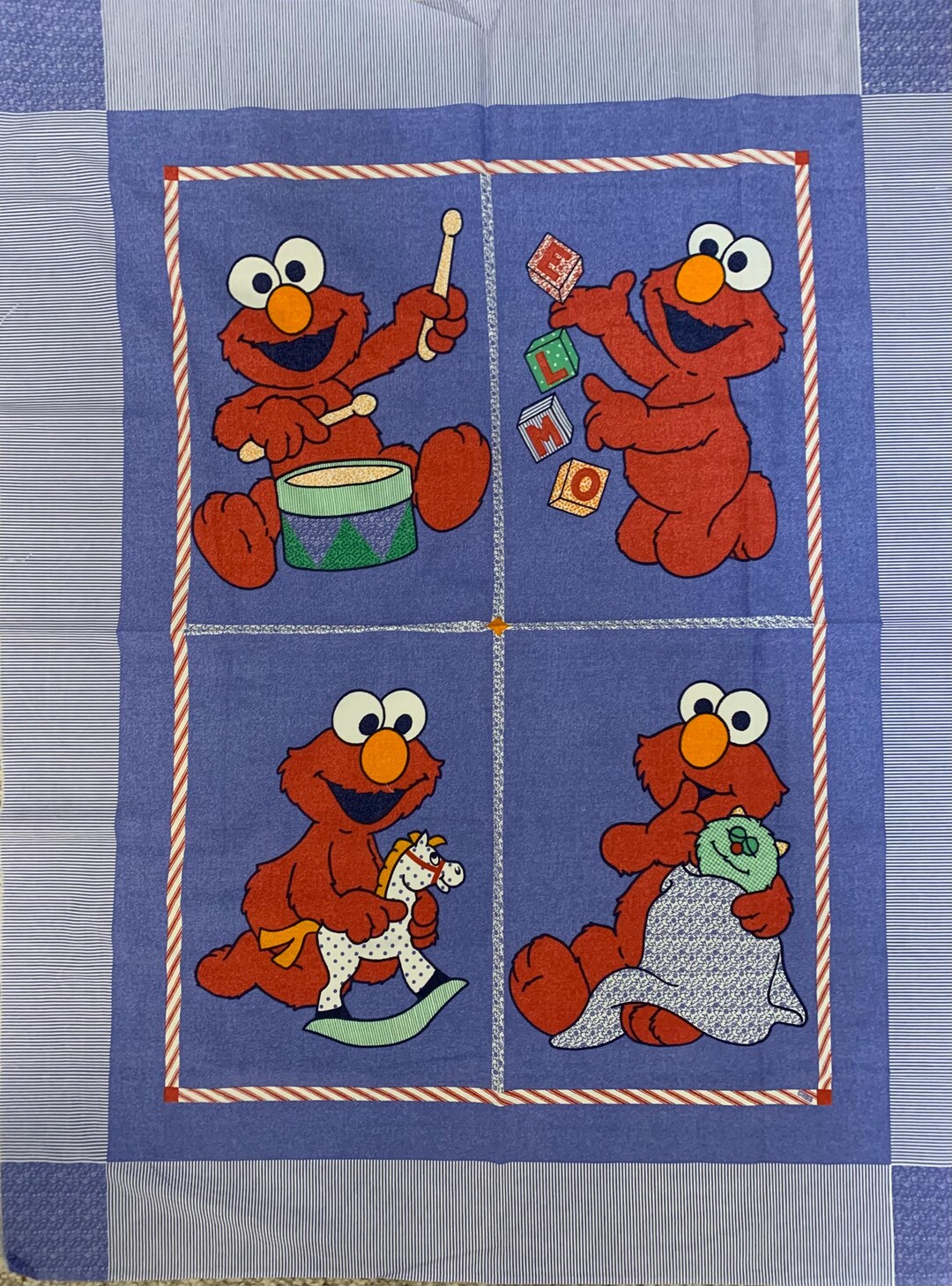 Elmo Fabric, Elmo Sesame Street Fabric Panel, Vintage Elmo Fabric ...