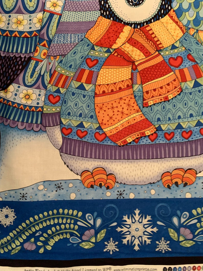Arctic Wonderland Fabric Penguin Cotton Panel Wp Wilmington - Etsy Canada