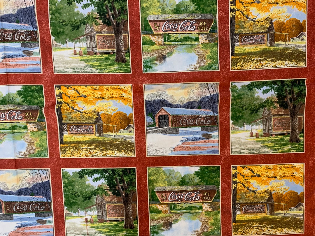 Coca Cola Coke Fabric Cotton, Jim Harrison Licensed Coke Cotton Country ...