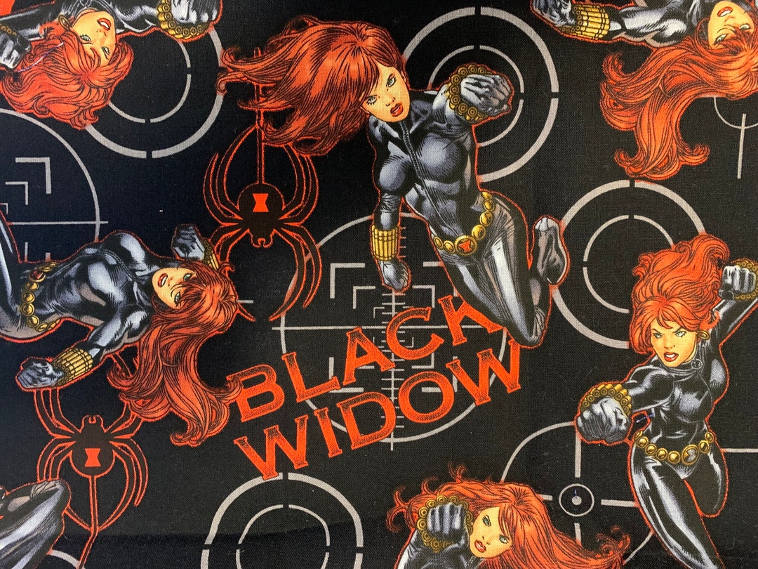 Black Widow Fabric, Marvel Fabric ,black Widow Cotton Quilting Fabric ...