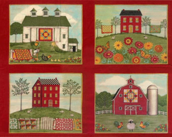 Vintage Barns Panel, Coming Home Fabric, Deb Strain Moda Fabrics Panel ...