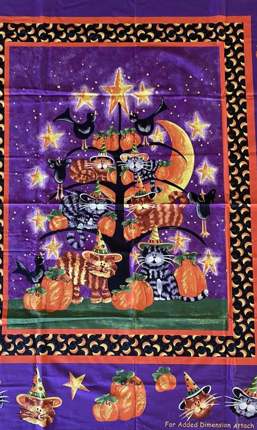 Cats Halloween Fabric Panel, Kitty Cat Panel Fabric Springs Global Cat ...