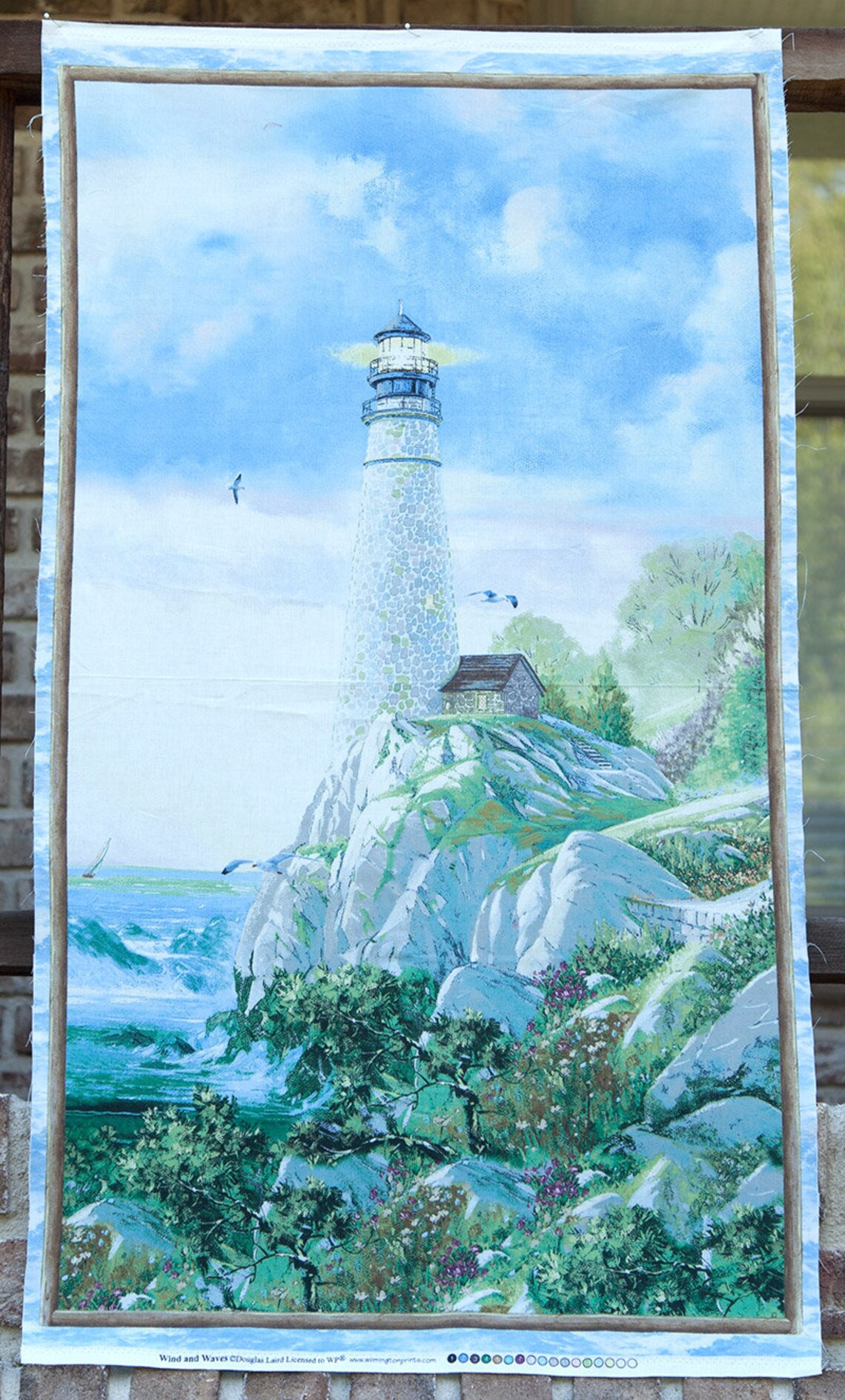 Lighthouse Fabric Lighthouse Panel Winds and Waves William - Etsy