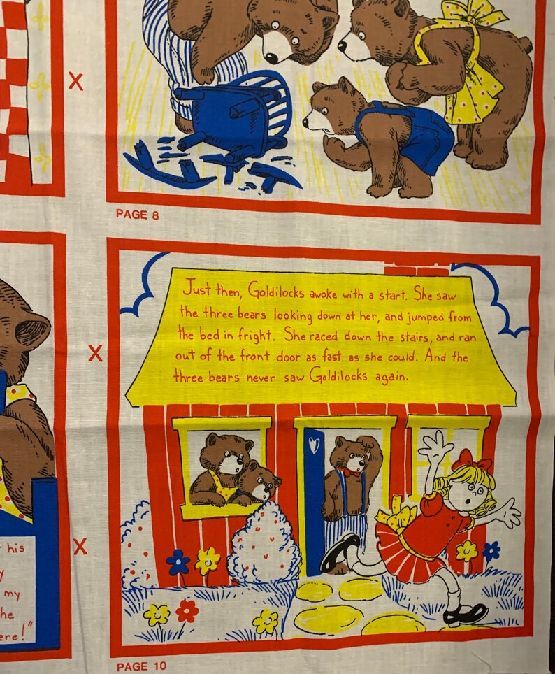 Goldilocks and the Three Bears Panel Nursery Rhyme Kids Cotton - Etsy