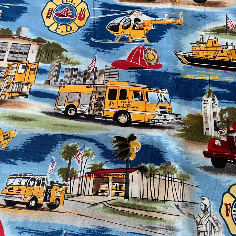 Firetruck Fabric - Etsy