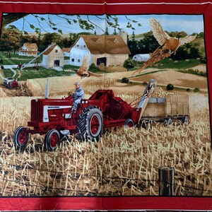 Farmall Tractor Vintage 2015 Farm Panel, Tractor Panel Fabric, Charles ...
