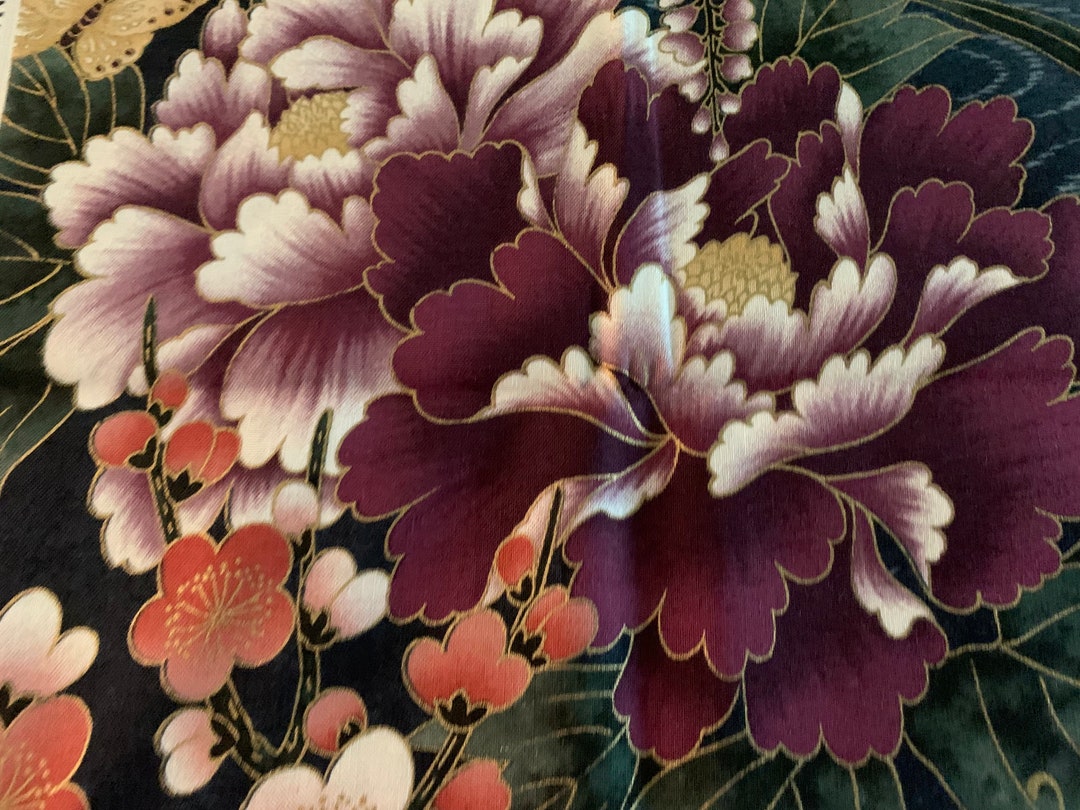 Mandarin Dynasty Chinese Floral Fabric Mandarin China Flowers Inspired ...