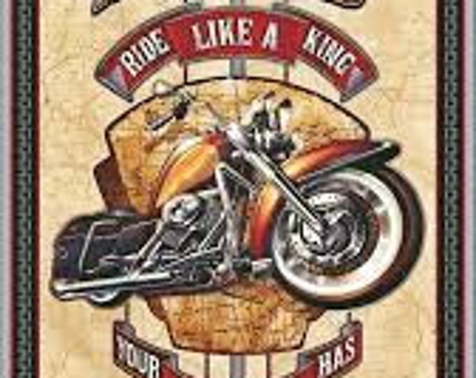 Ride Like a King Motorcycle Panel,, Quilting Treasures Motorcycle ...