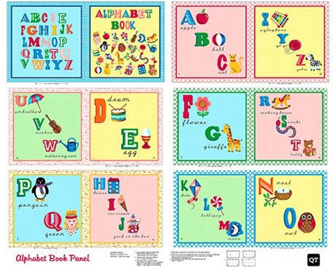 Alphabet Cloth Storybook Panels Sew N Go, Quilting Treasures, Abc ...