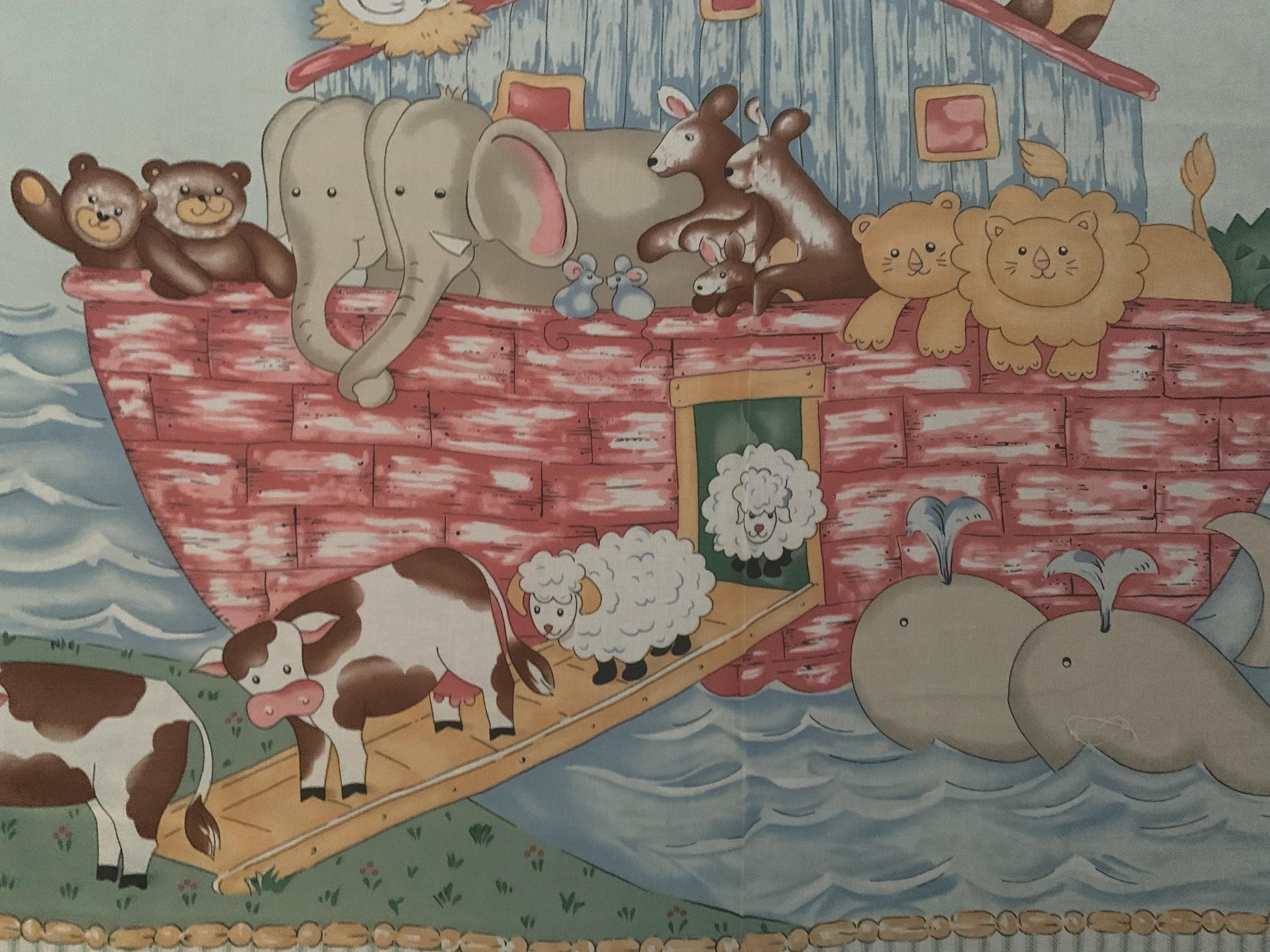 Noah’s Ark Fabric, Noah’s Ark Panel, Noahs Story Marshall Dry Goods ...