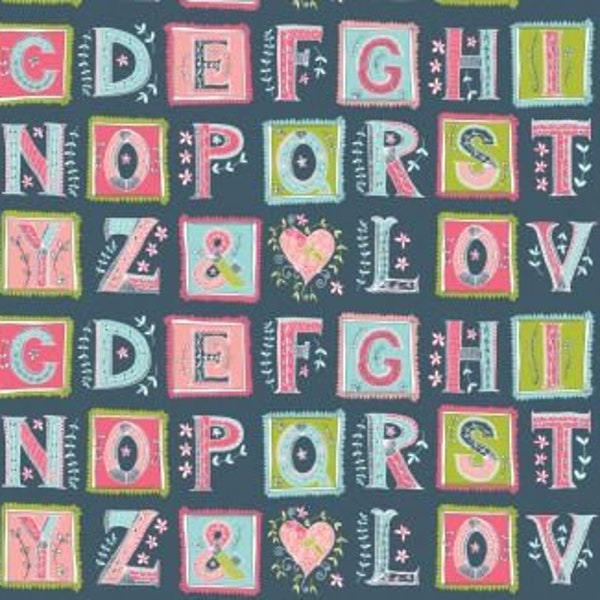 Alphabet Fabric - Etsy