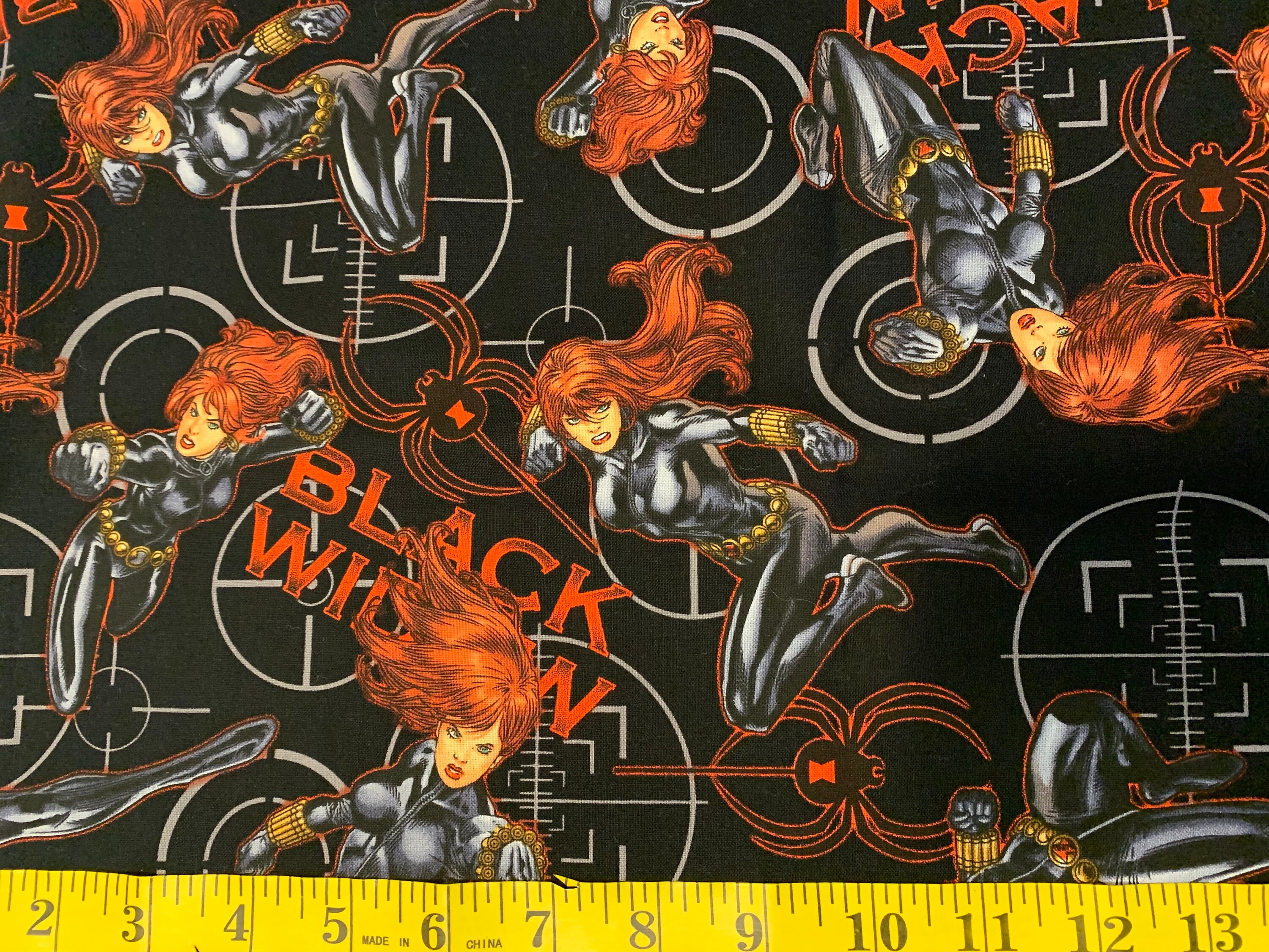 Black Widow Fabric, Marvel Fabric ,black Widow Cotton Quilting Fabric ...