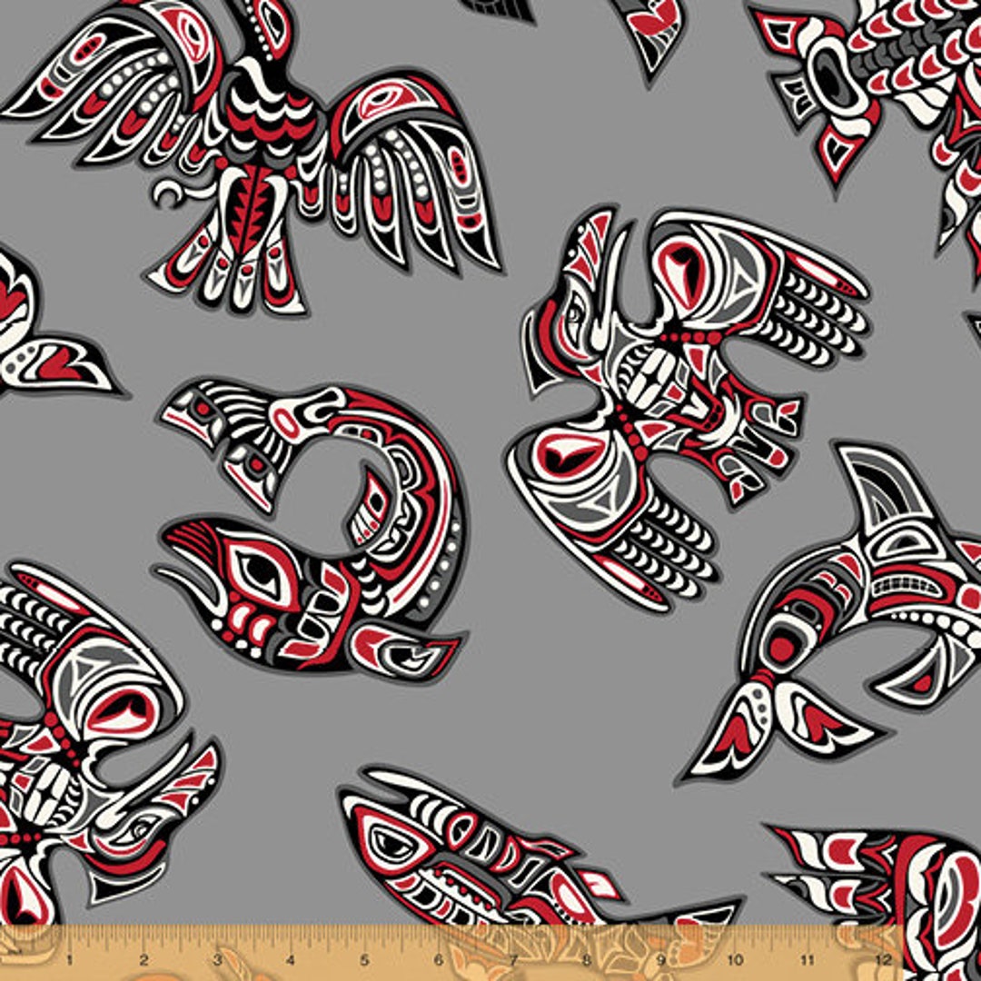 Legend Indigenous Fabric Whistler Studios Native Spirit Fabric, Cotton ...