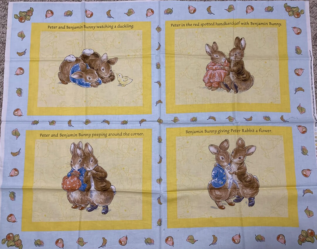 Beatrix Potter Peter Rabbit Book Frederick Warne Quilt Blocks Fabric ...