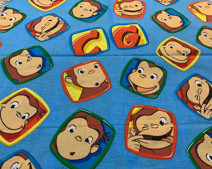 Curious George Fabric , Curious George Licensed Cotton Fabric, Cute ...