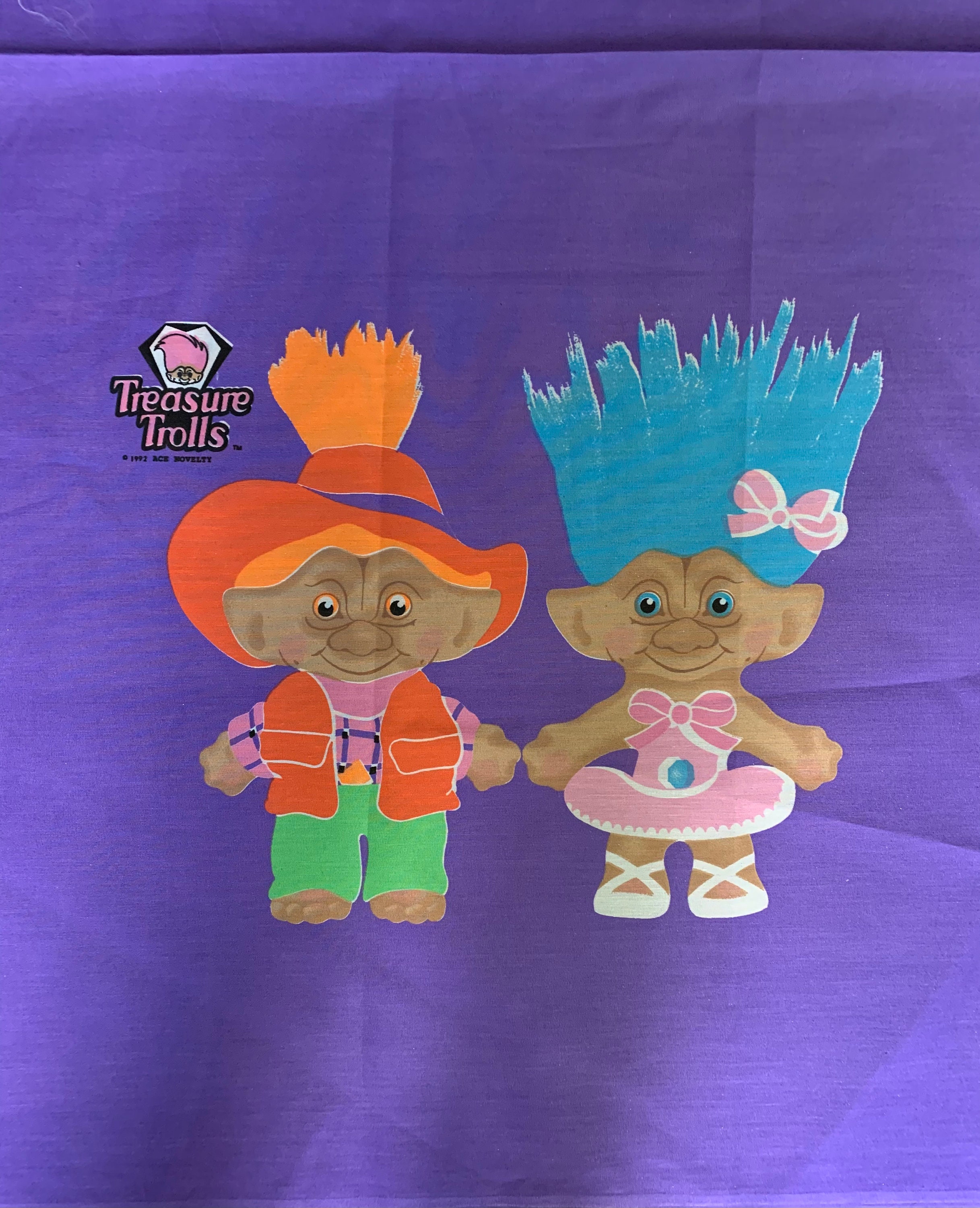 Vintage Trolls Panel, Bride Groom Trolls Licensed Old Rare Fabric New ...