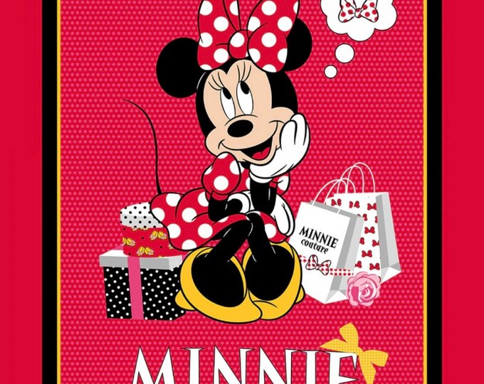 Minnie Mouse Fabric, Minnie Mouse Disney Panel Cotton Fabric, Minnie ...