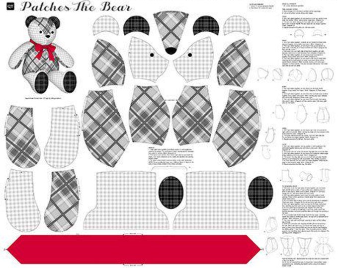 Teddy Bear Panel Make a Bear Patches the Plaid Bear Sold by the Panel ...