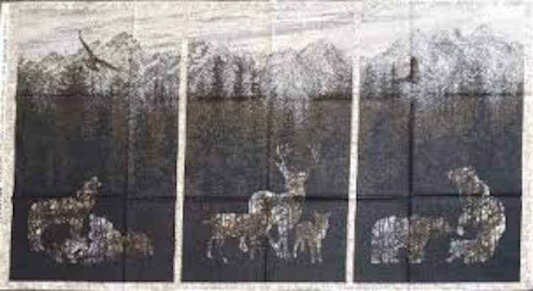 Stonehenge Panel Fabric, Alpine Ridge Cotton, Old Stock Northcott L ...