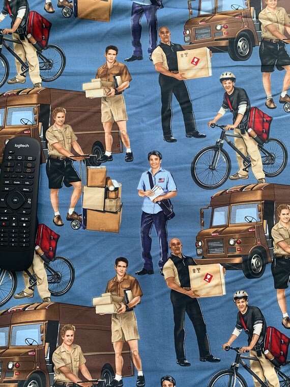 Deliveryman UPS delivery man postman USPS mailman fabric | Etsy