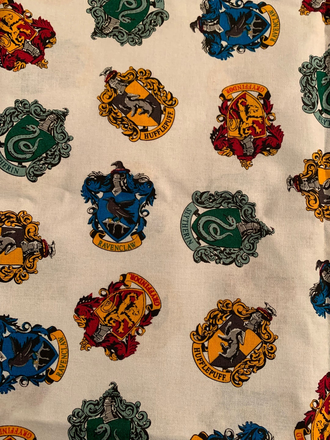 Harry Potter Fabric Harry Potter Houses Licensed Warner - Etsy