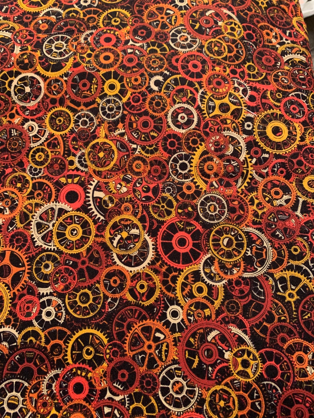 Gears Fabric Cotton, Watch Fabric, Watch Parts Blank Quilting Holly ...