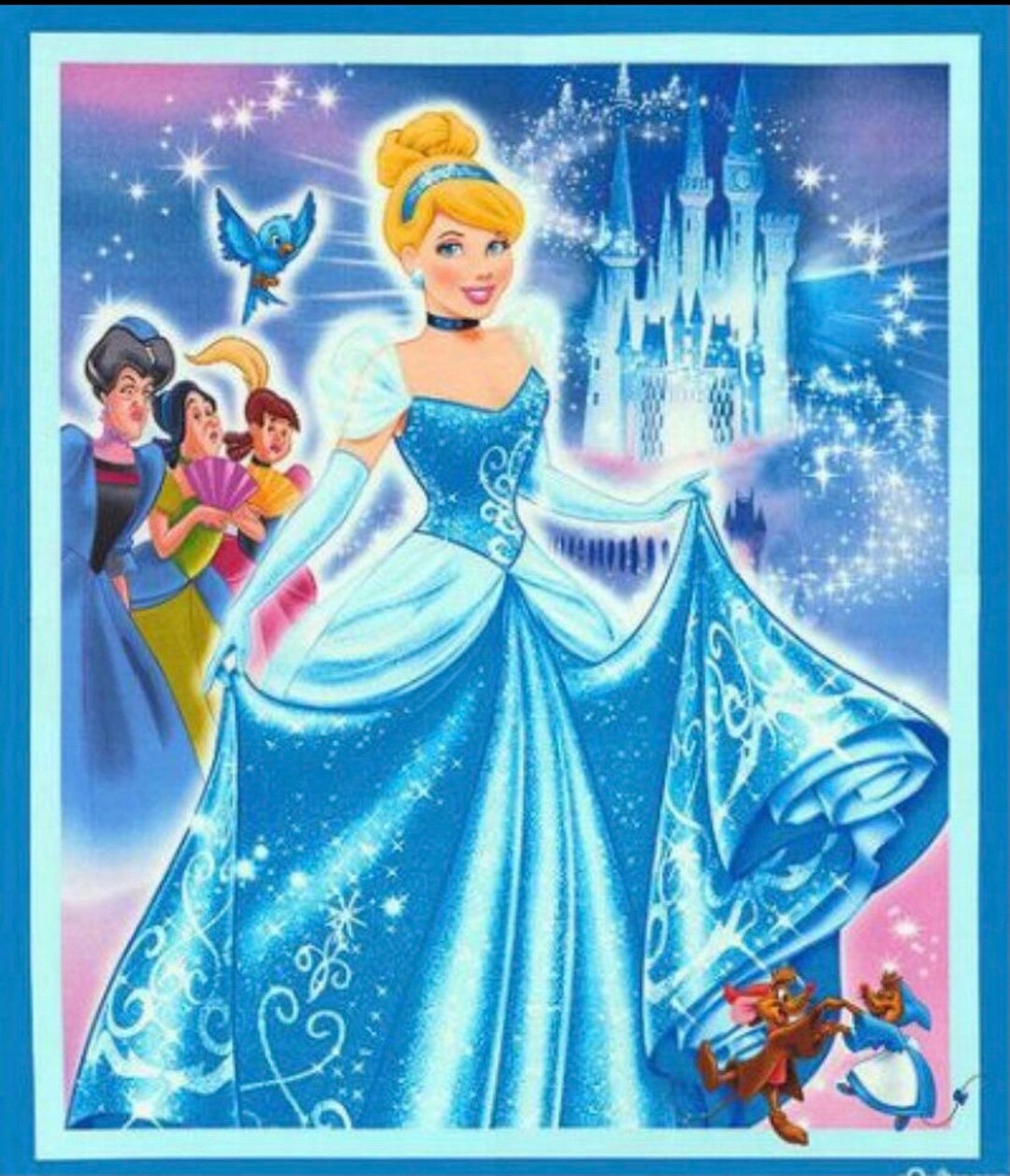 Disney Cinderella, Cinderella at the Ball Cotton Fabric Panel - Etsy