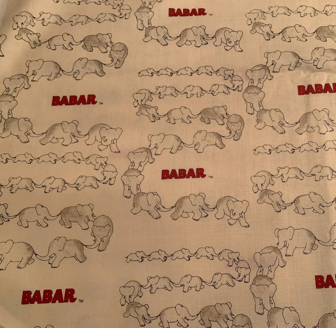 Babar Cotton Fabric, Babar and Friends, Cotton Licensed Quilting Fabric ...