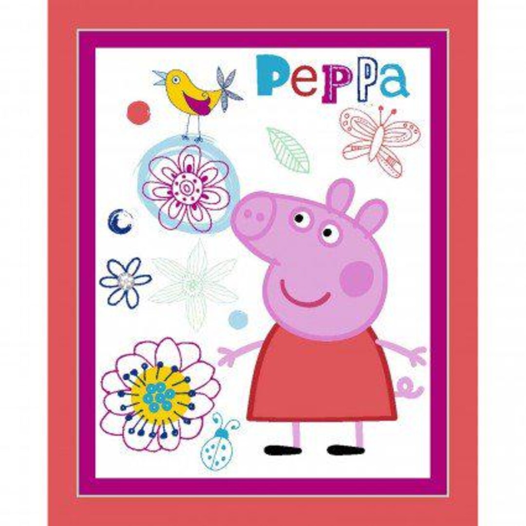 Peppa Pig Panel, Peppa Pig Fabric Cotton Panel Licensed Peppa Pig ...