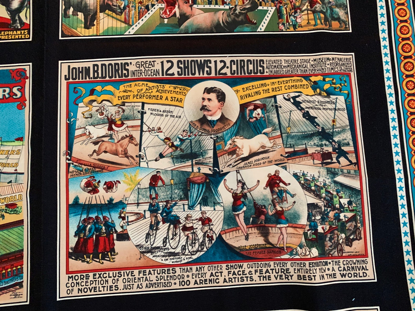 Shelburne Museum Circus Pattern Vintage Circus Fabric Circus - Etsy