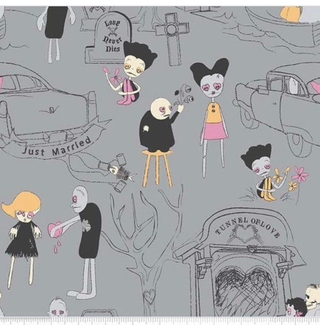 Zombie Love Fabric, Riley Blake, Riley Blake Cotton Fabric, Zombie ...