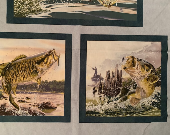 Fly Fishing Panel Al Agnew Elizabeth Studios Panel Cotton Fabric ...